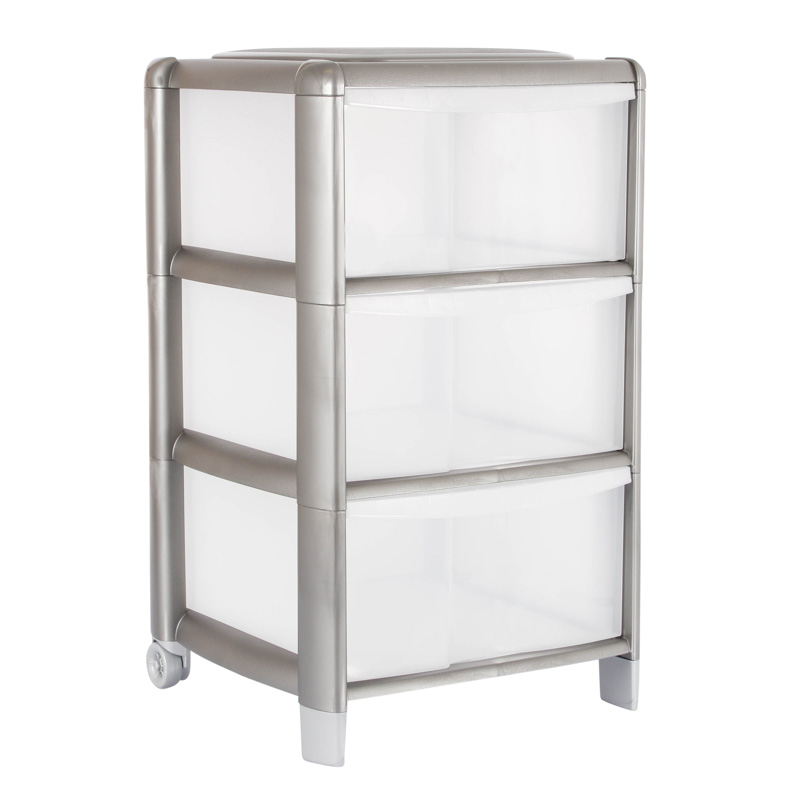 Tour de rangement 3 tiroirs 'Bambou' col.grafite - L'Incroyable