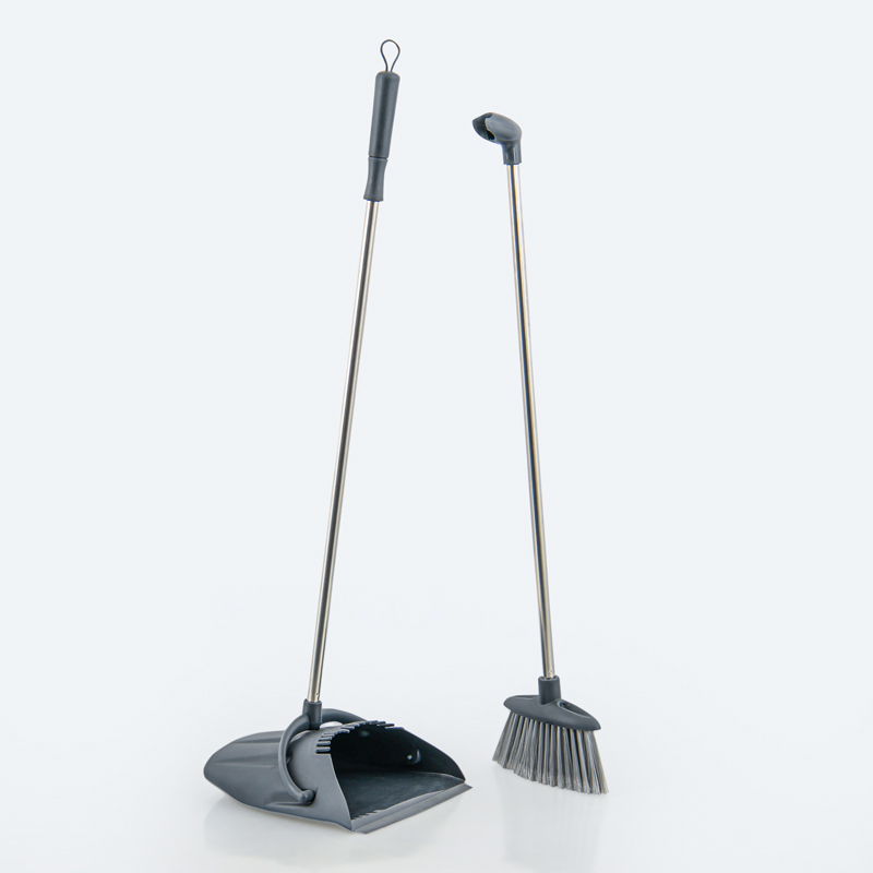 Ensemble pelle balayette avec manche gris gris - L'Incroyable