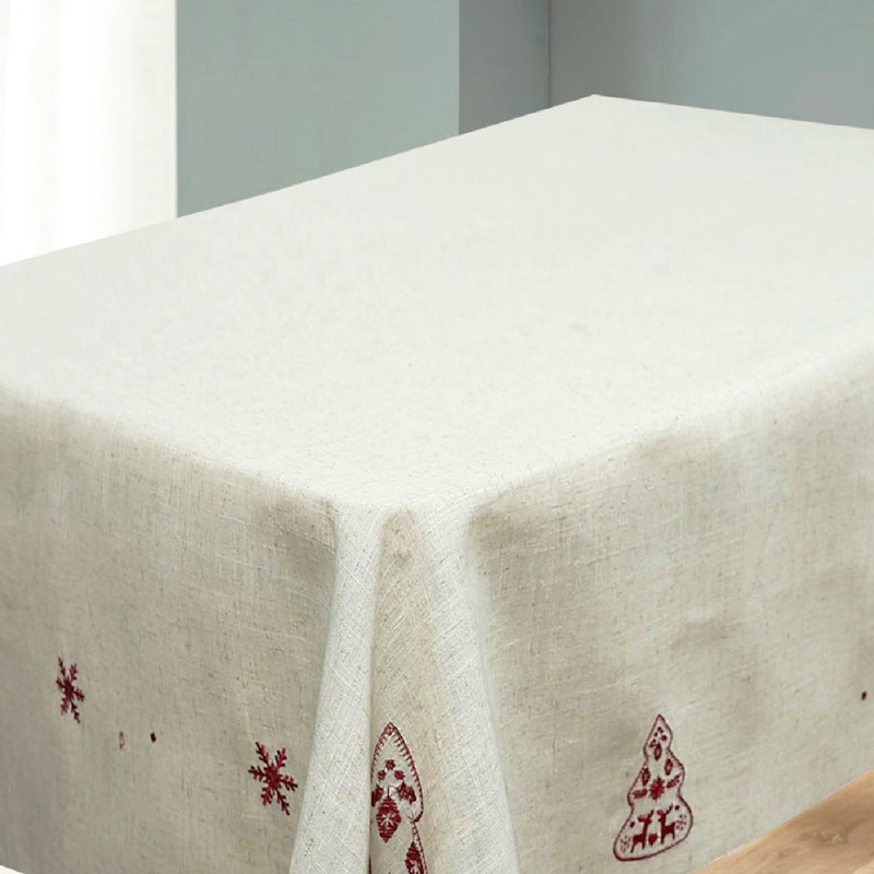 Nappe brodée 'Xmas Tree' 140x300cm - L'Incroyable